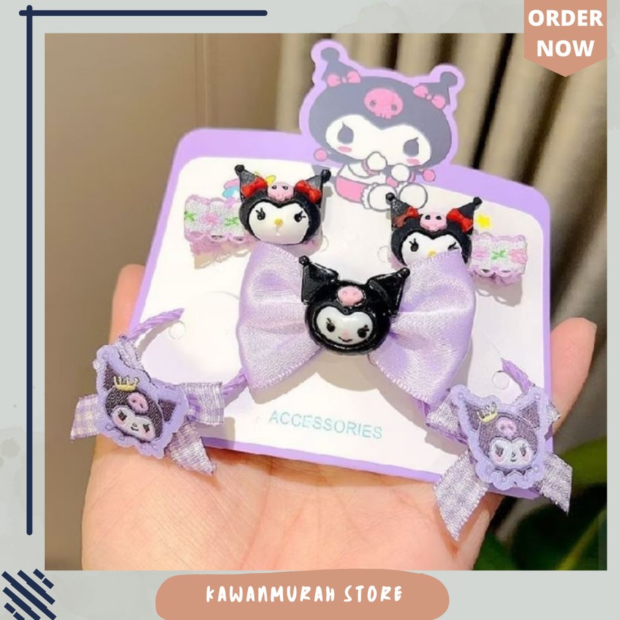 Jual Jepit Rambut Pita Set Karakter Kuromi Melody Lucu / Jepitan Sanrio - Kuromi | Shopee Indonesia