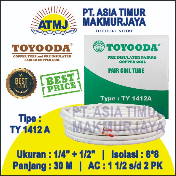 Jual Pipa AC Pair Coil Merk Toyooda TY 1412 A Ukuran 1/4 + 1/2 Inch ...
