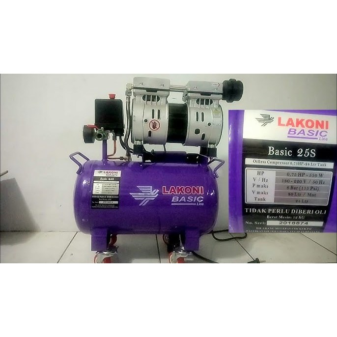 Jual LAKONI COMPRESSOR BASIC 25S 0,75HP (24 LTR) | Shopee Indonesia