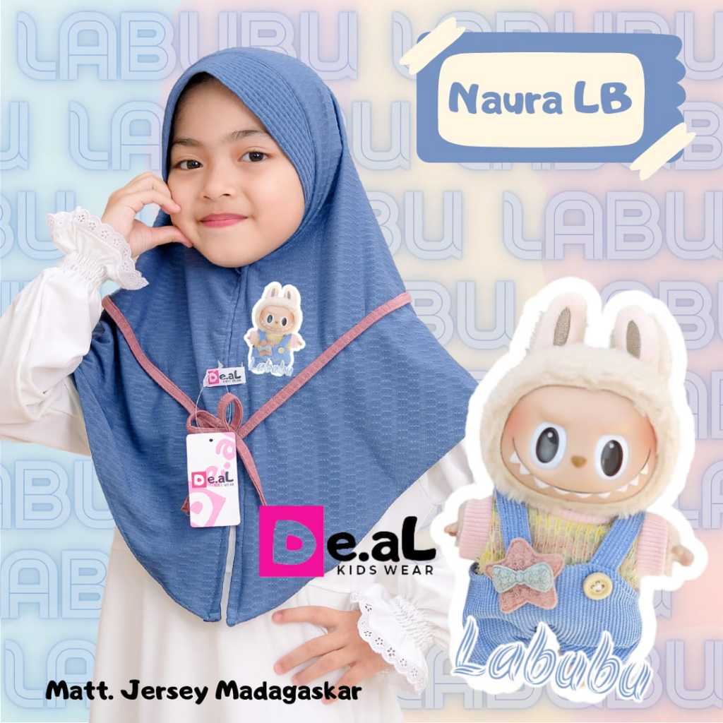 Jual DEAL NAURA LB LABUBU hijab instan anak pad list karakter labubu ...