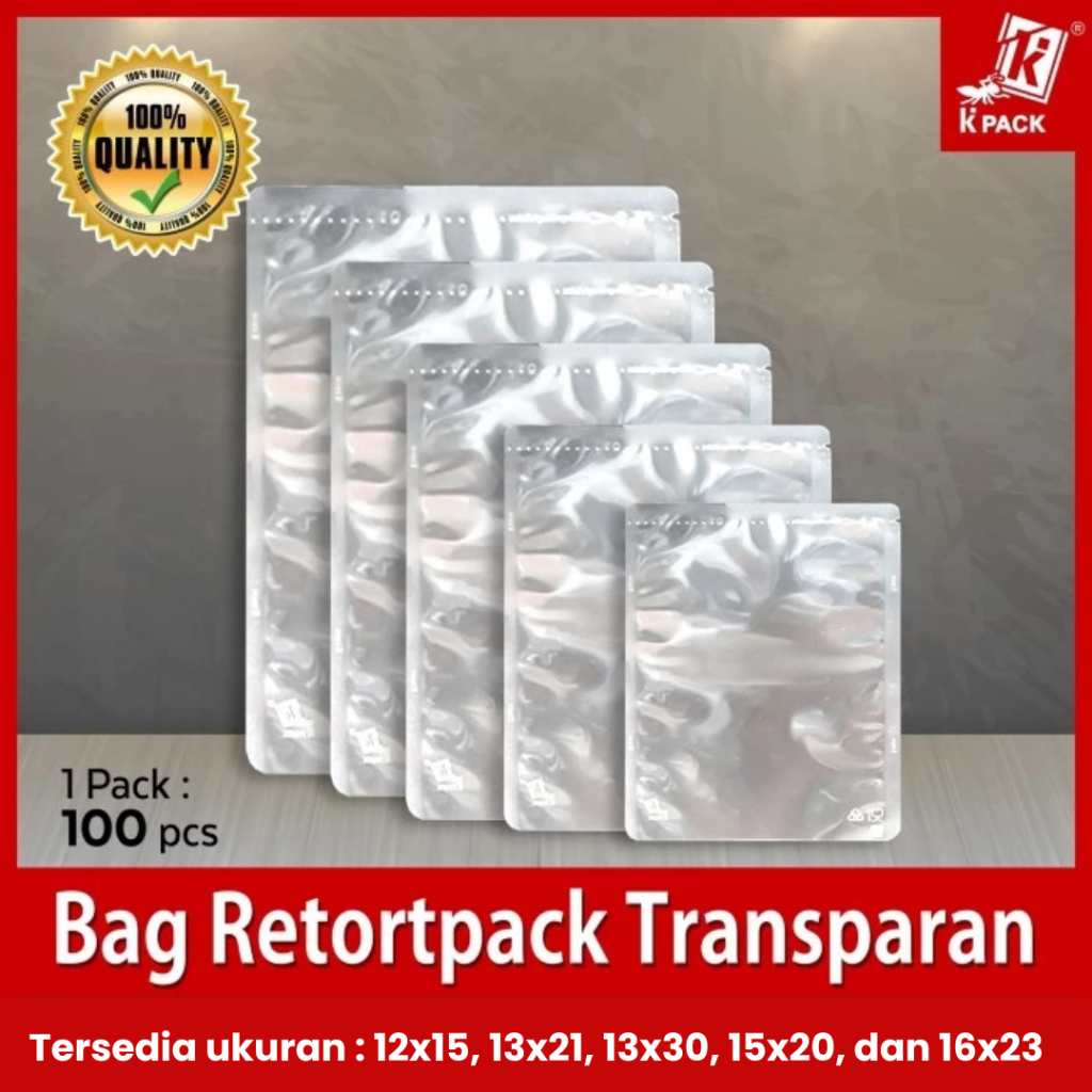 Jual (100 pcs) Kemasan Sterilisasi Plastik Retort Bening Tahan Panas ...