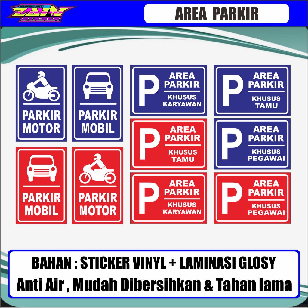 Jual STIKER VINYL ANTI AIR AREA PARKIR MOBIL MOTOR TAMU KARYAWAN DLL ...