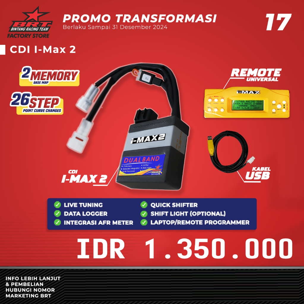 Jual CDI IMAX 2 + REMOTE DUALBAND/SUPER/SUPER PRO BRT BINTANG RACING ...
