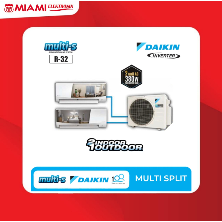 Jual DAIKIN AC MULTI S 1/2 PK + 3/4 PK 2 KONEKSI (2MKC30QVM) INVERTER | Shopee Indonesia