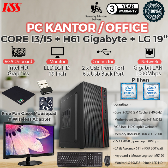 Jual [Baru] Komputer/PC Rakitan Core i3 + Monitor Siap Pakai | Shopee ...