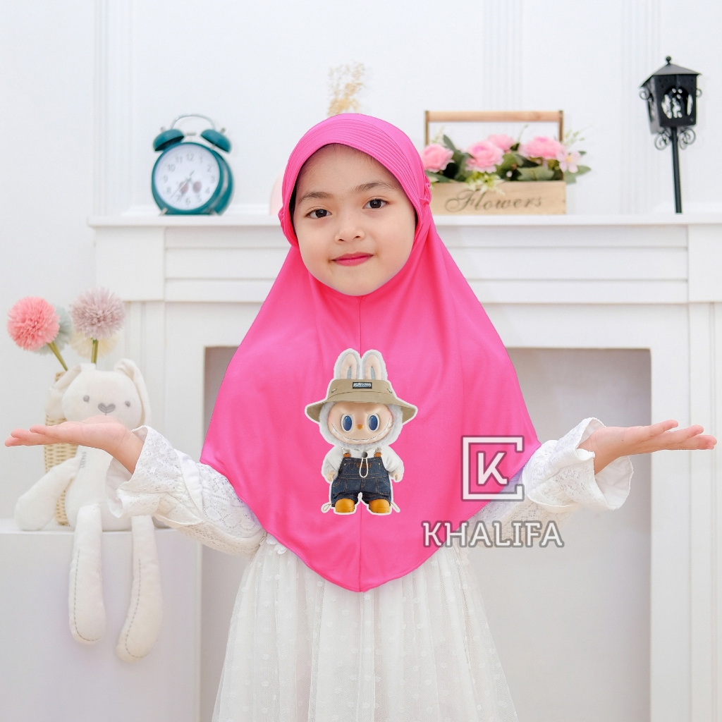 Jual Jilbab Anak Karakter Labubu Pita Belakang / Jilbab Anak Lucu Murah ...