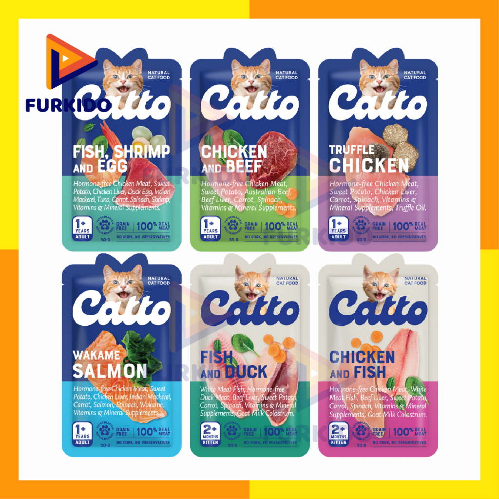 Jual Catto Kitten & Adult Cat Wet Pouch 50 Gr / Makanan Basah Kucing ...