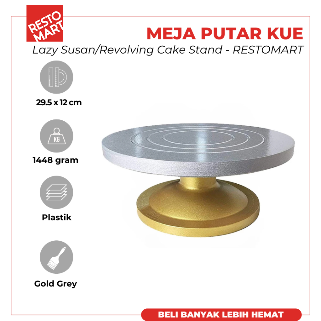 Jual Meja Putar / Lazy Susan / Revolving Cake Stand 300 mm RESTOMART ...