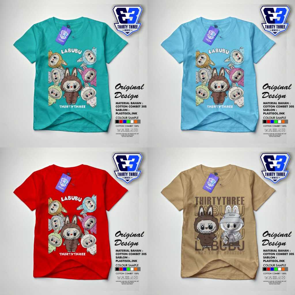 Jual Kaos Anak Labubu Baju Anak Cewek Cowok Kaos Viral Labubu Bahan ...