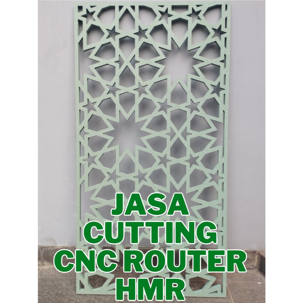 Jual Jasa CNC Router Cutting HMR Board Lembaran MDF Hijau Wall Panel ...