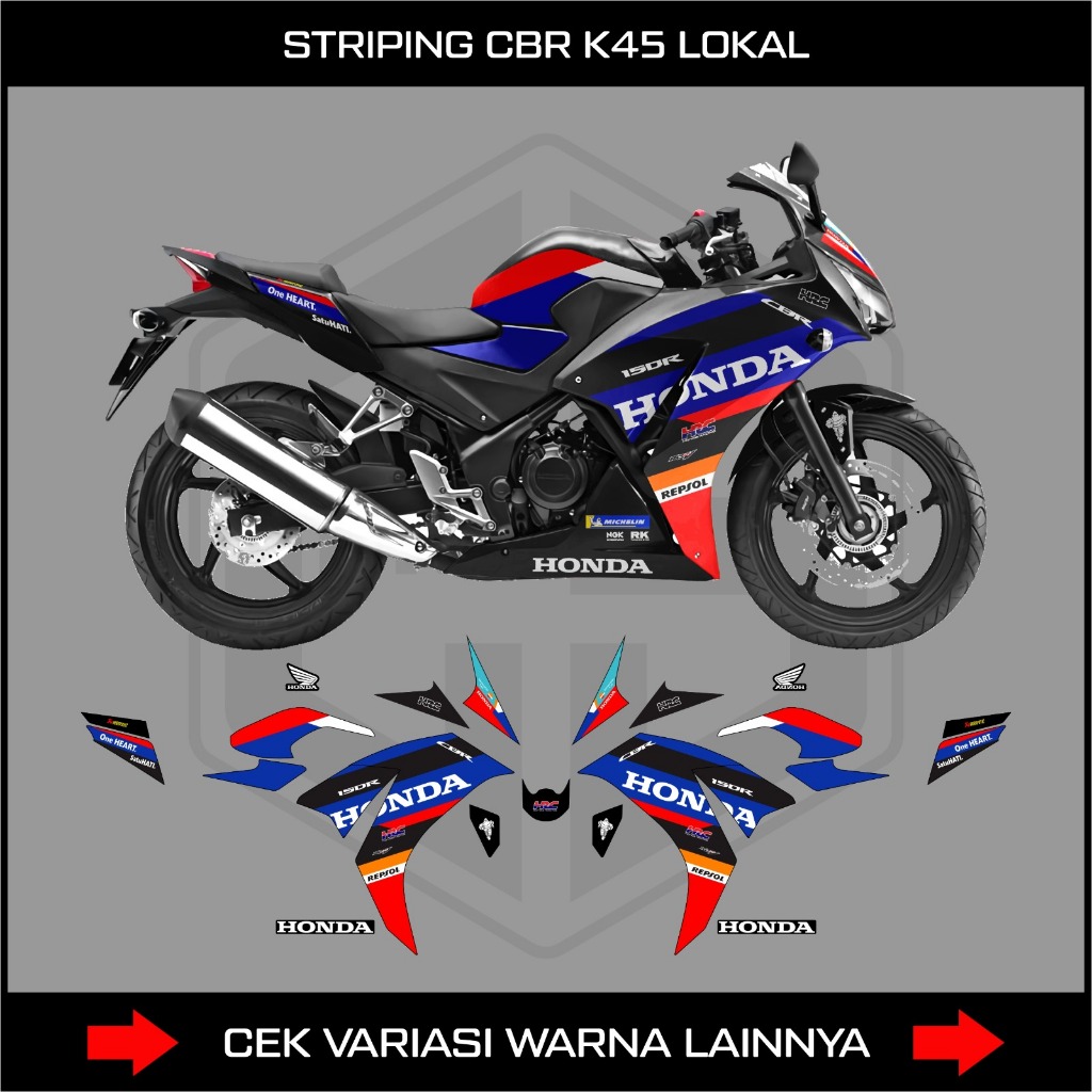 Jual STIKER STRIPING HONDA CBR 150R K45A (2014 - 2016) - STICKER LIST ...