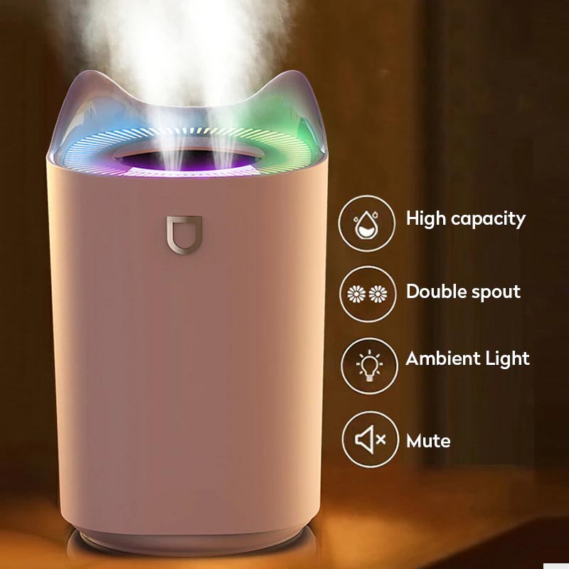Jual Humidifier Aromatherapy Oil Diffuser Double Spray 3.3L pelembap ...