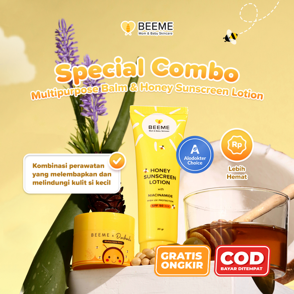 Jual Paket Beeme Honey Sunscreen Lotion SPF 50+++ 25g + Multipurpose ...