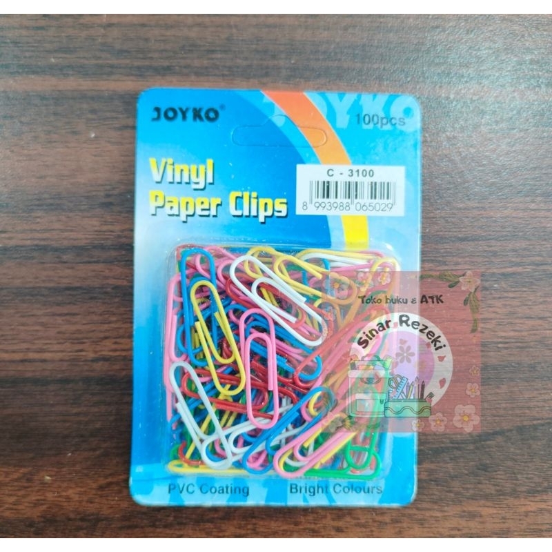 Jual 100 buah!!C-3100/paper clip warna joyko/vinyl paper clips/paper ...