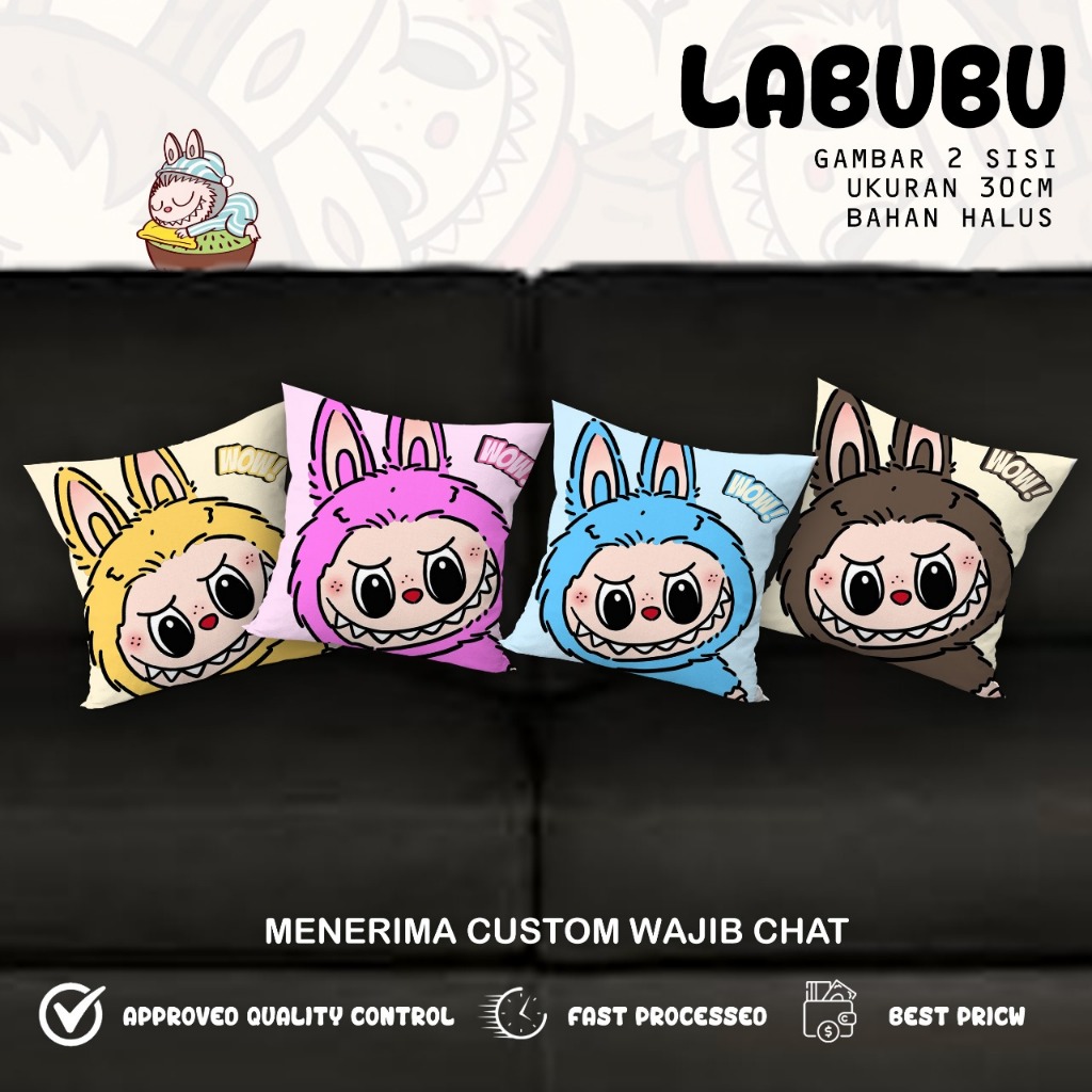 Jual 30cm Bantal Boneka Karakter Custom Labubu Viral Vtuber Anime 2 ...