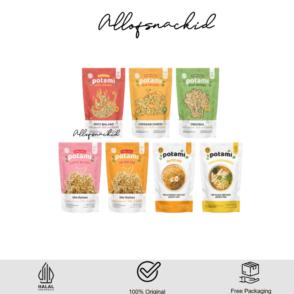 Jual POTAMI - Healthy Snack Noodle - Mie Remes / Mie Instan Sehat 65g ...