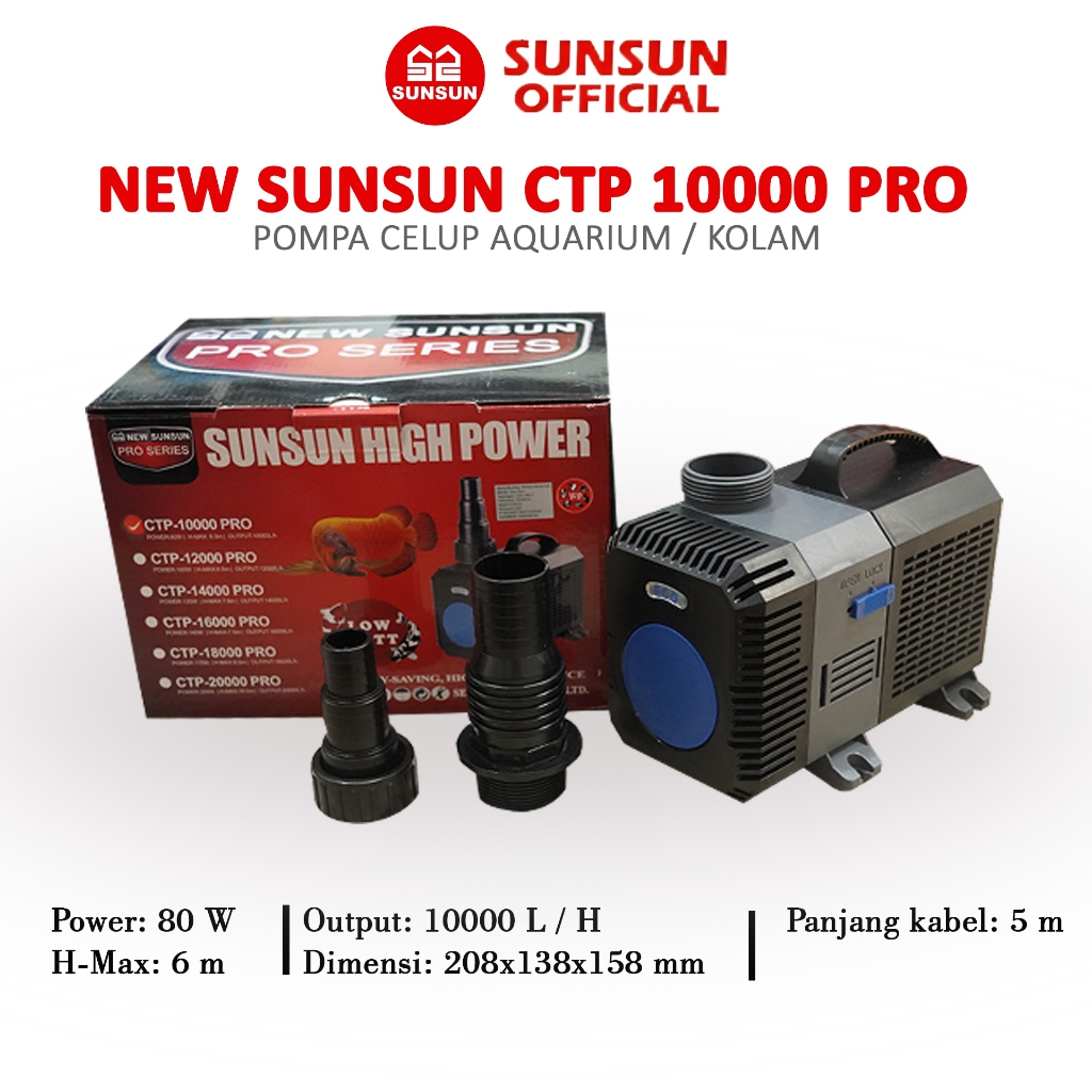 Jual NEW SUNSUN CTP 10000/12000/14000/16000 Pompa Celup Kolam Aquarium | Shopee Indonesia