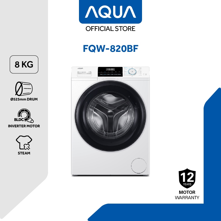 Jual AQUA Elektronik Mesin Cuci Front Loading 8 kg FQW-820BF | Shopee ...