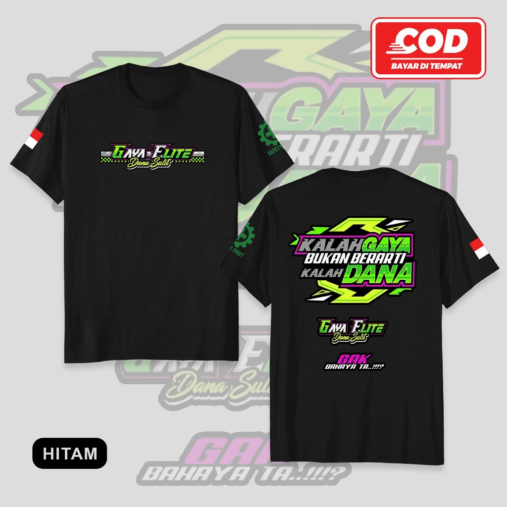 Jual Kaos distro motif GAYA ELITE DANA SULIT Viral terbaru baju RACING ...