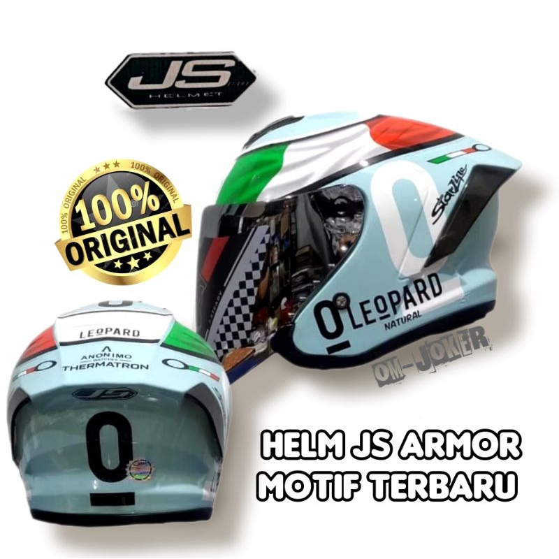 Jual Helm JS Leopard JS ARMORE Full Face Original Helmet Dewasa Pria Wanita Paket ganteng Motif ...