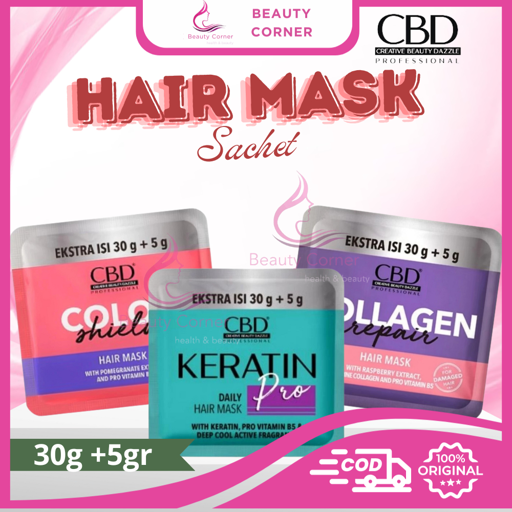 Jual [Sachet] CBD Hair Mask - Ekstra isi 30gr+5gr | Keratin Pro ...