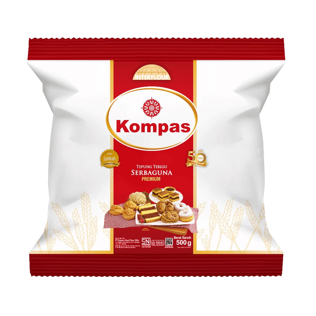 Jual Tepung Terigu KOMPAS 500G Product of INTERFLOUR INDONESIA | Shopee ...