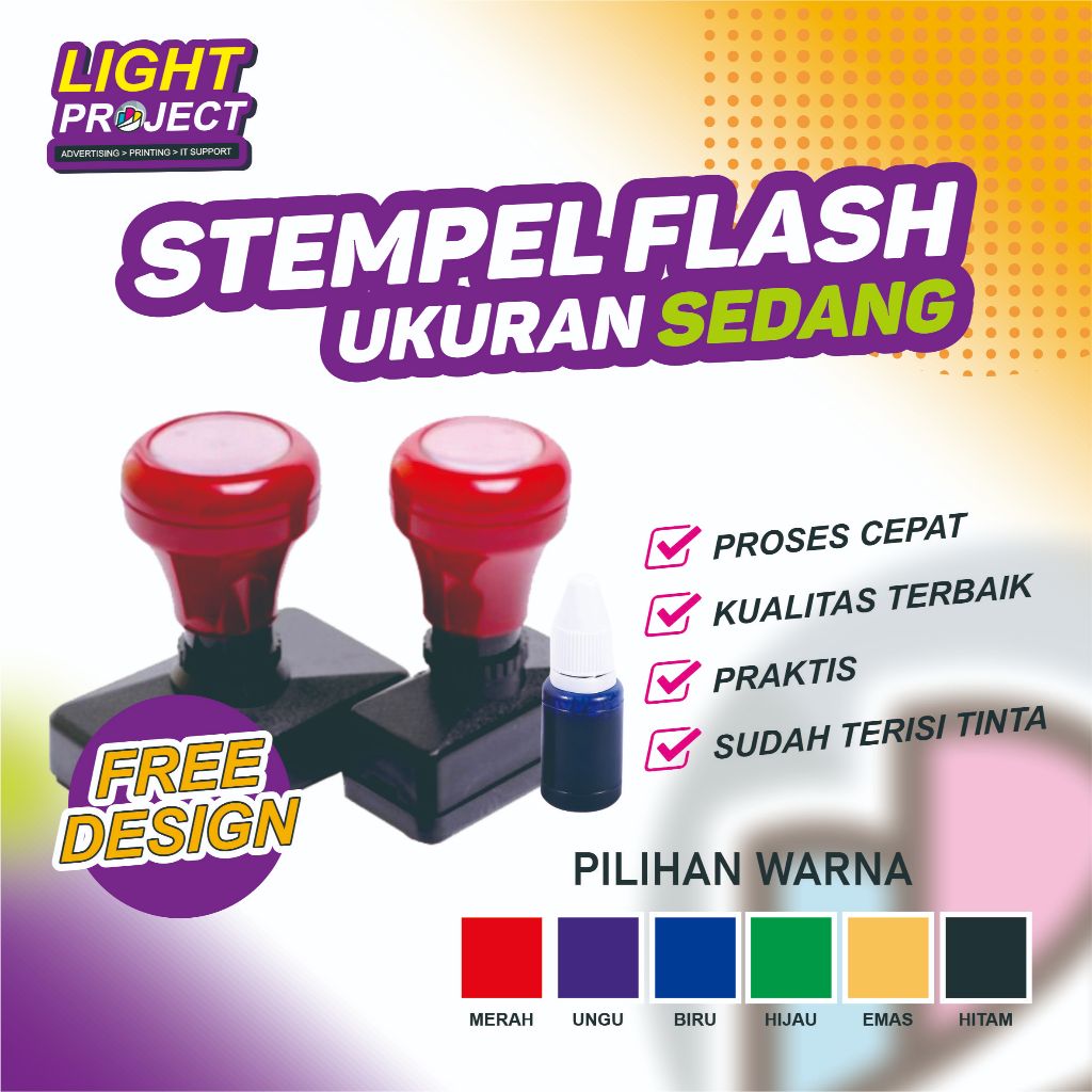 Jual Stempel Flash Otomatis Custom Ukuran Sedang | Shopee Indonesia