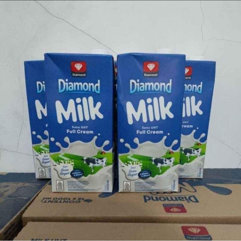 Jual Susu diamond UHT 1 Liter Full Cream 1 karton isi 12 x 1 liter | Shopee Indonesia
