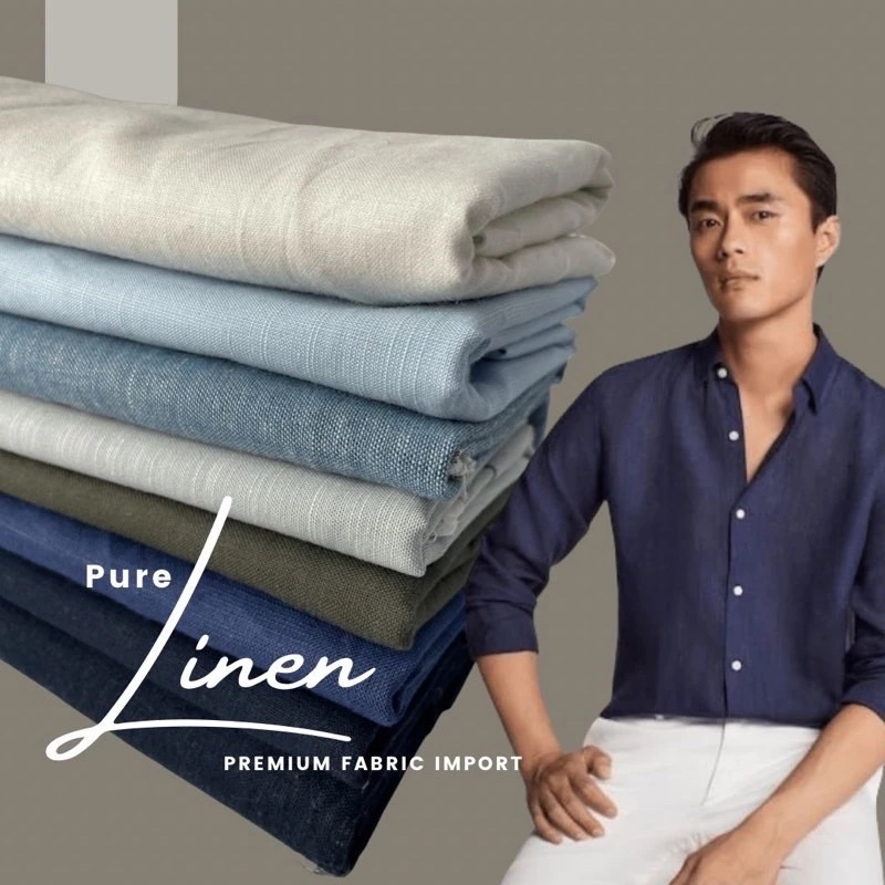 Jual Kain Katun Linen Pure Linen Bahan Linen Polos | Shopee Indonesia