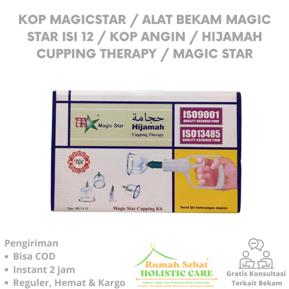Jual Obral Puas Kop MagicStar Alat Bekam Magic Star isi 12 Kop Angin Hijamah Cupping Therapy ...