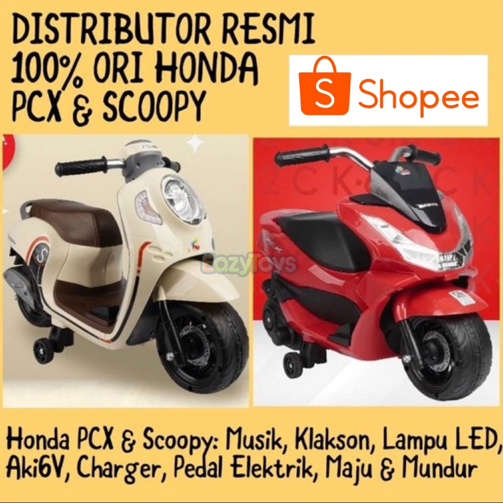Jual Motor Aki Anak Bisa Dinaiki PMB Toys HONDA SCOOPY PCX CBR RAID ...