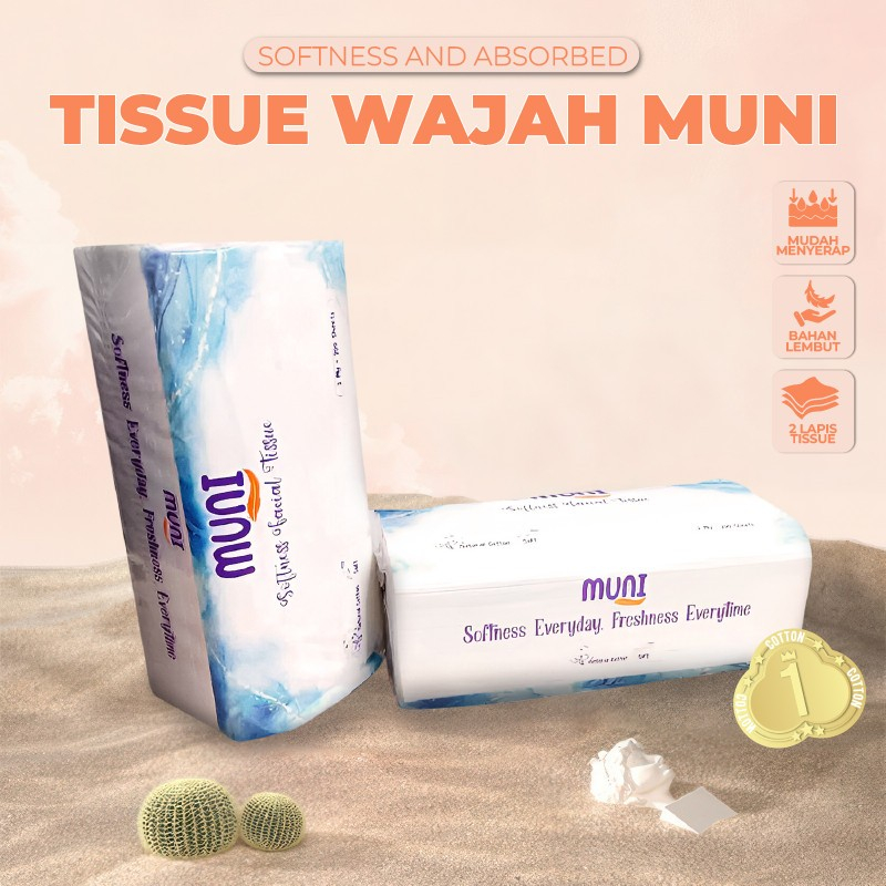 Jual Tissue Tisu Muni Soft Facial Tissue 200 sheets 2-Ply Tissue Murah ...