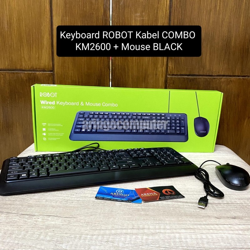 Jual Keyboard Robot Km2600 Combo Mouse Black Kabel Shopee Indonesia
