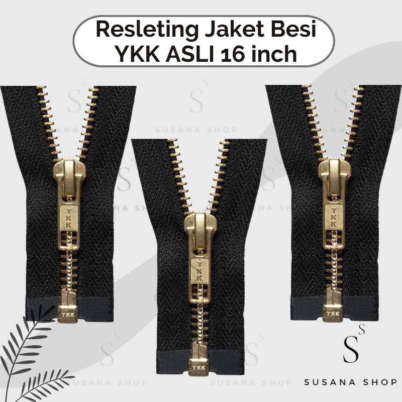 Jual Resleting Jaket Besi YKK ASLI Bolak Balik 18 inch (45 cm) / Resleting Jaket Kuningan YKK ...