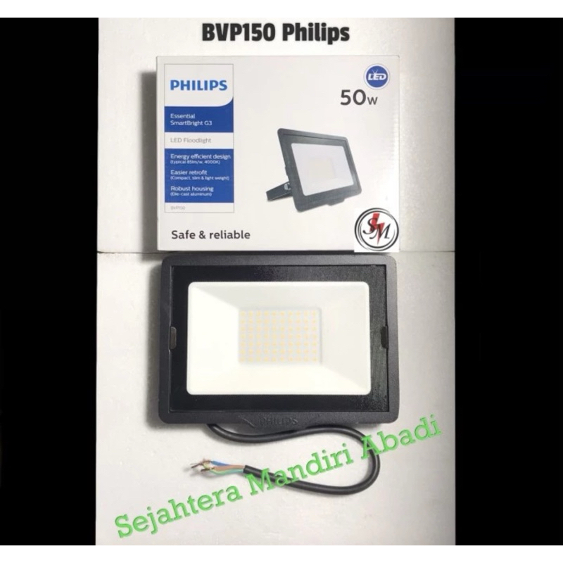 Jual Lampu Sorot LED Flood Light 50 Watt BVP150 Putih Philips 6500K | Shopee Indonesia