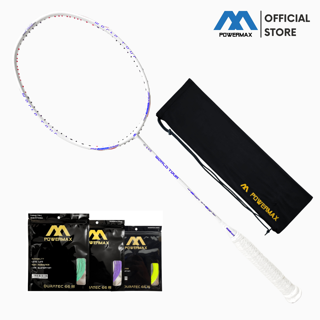 Jual POWERMAX Raket Badminton World Tour 4U 35 Lbs Ultra High Modulus ...