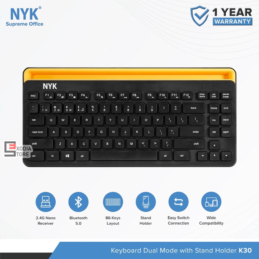 Jual NYK K30 Keyboard Wireless Bluetooth TKL Dual Connectiom Mini ...