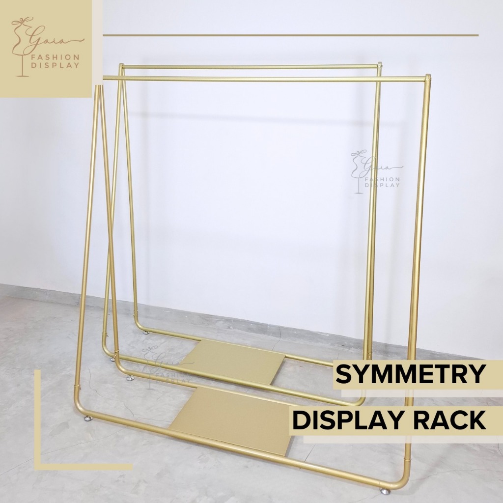 Jual Rak Display Gantungan Rak Toko Baju Gawang SYMMETRY Golden Bronze ...