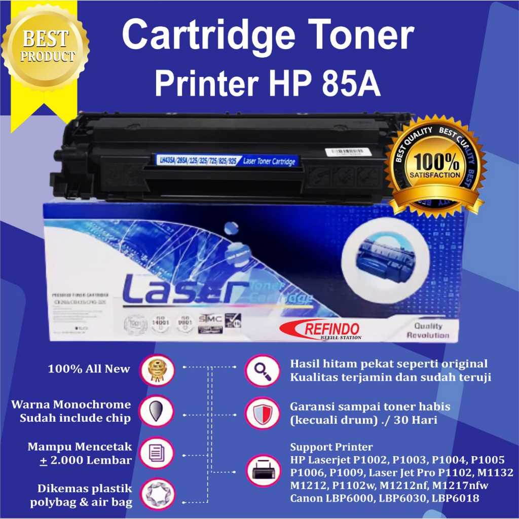 Jual Toner Compatible 85A HP85A HP 85A CE285A Printer Laserjet P1102 | Shopee Indonesia