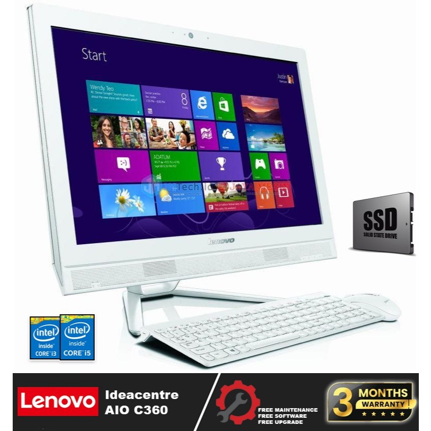 Jual PC AIO / All In One LENOVO C360 Core i5-4460 | 8GB / SSD 256GB ...