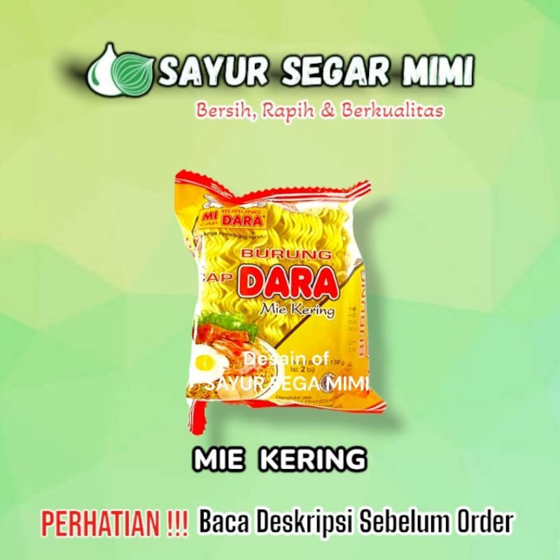 Jual Mie Cap BURUNG DARA 1Pack isi 2Biji Mie Keriting - Sayur Segar ...