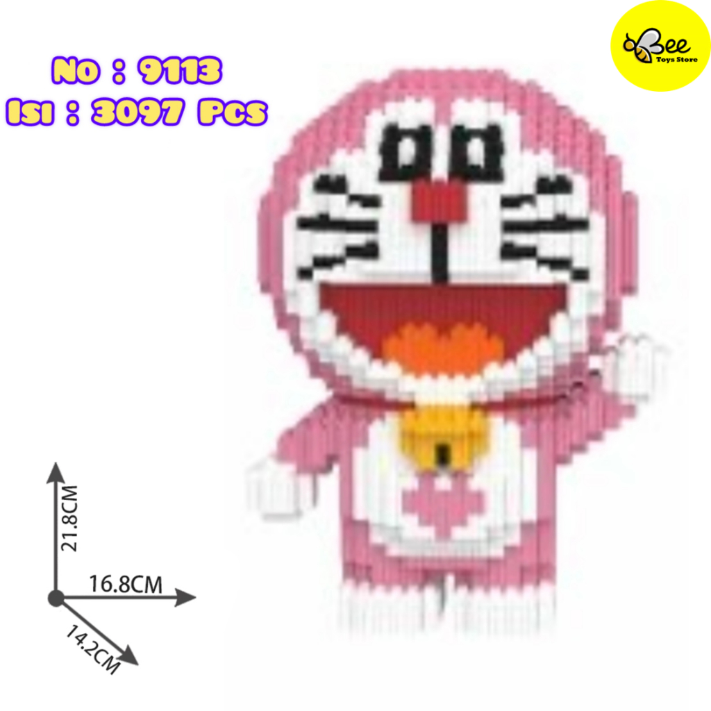 Jual Nano Blocks Medium Doraemon 3D Model, Blok Susun Karakter Doraemon ...