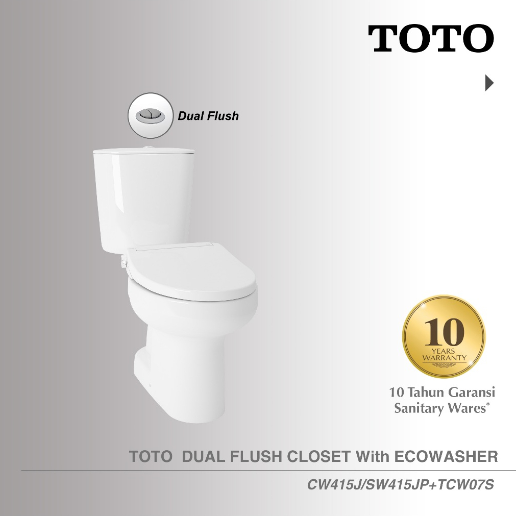 Jual TOTO Dual Flush Closet With Ecowasher CW415J | Kloset Duduk ...