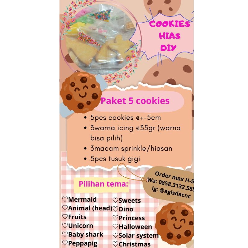 Jual cookies diy bisa satuan atau paket 5 cookies | Shopee Indonesia