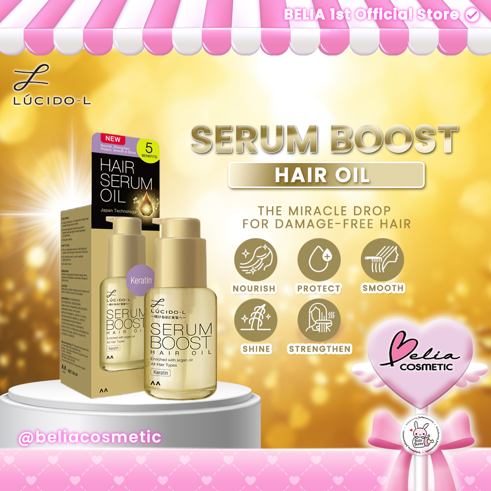 Jual BELIA LUCIDO-L Serum Boost Hair Oil Keratin 50ml | Serum Rambut ...