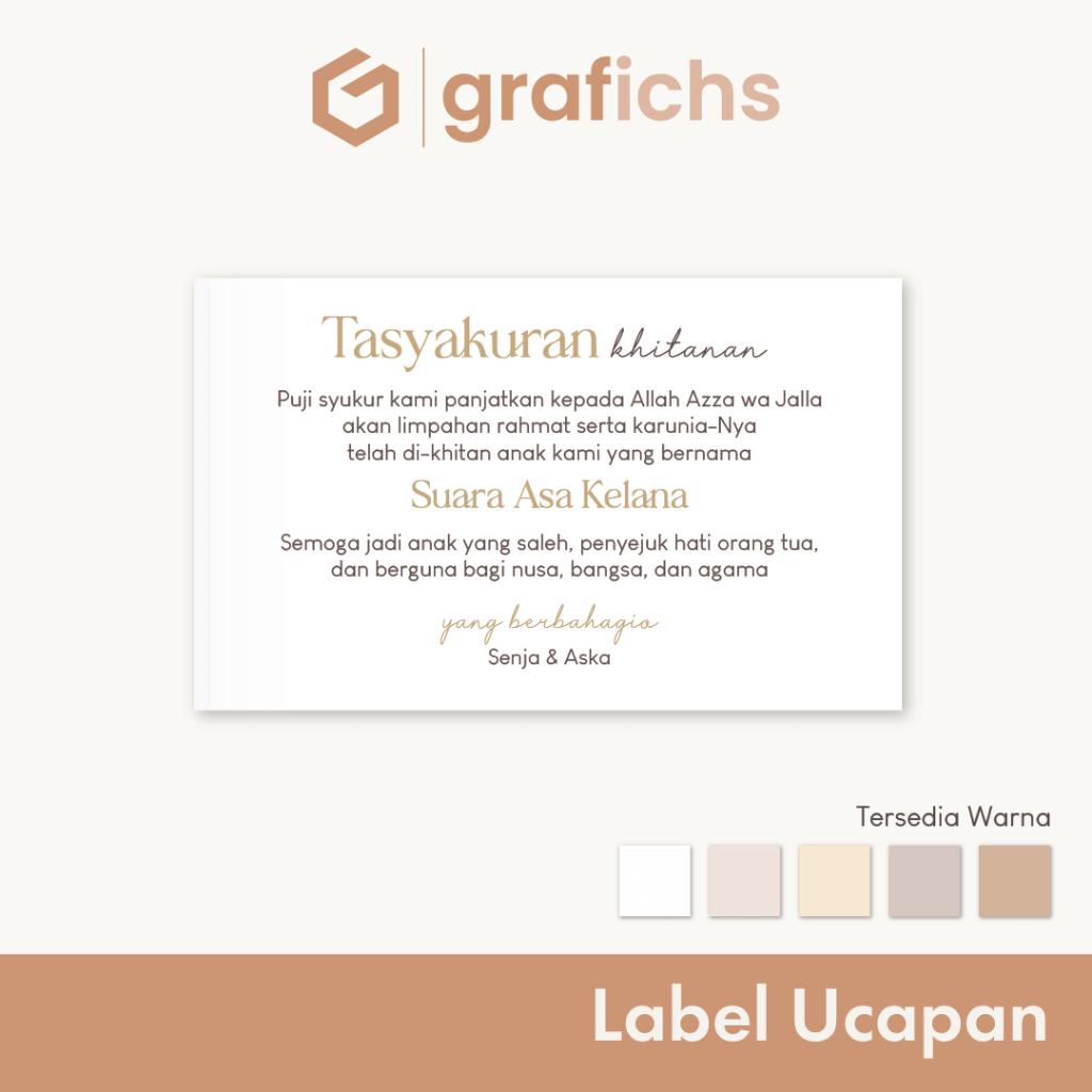 Jual Kartu dan Label Stiker Syukuran Tasyakur Khitan GILT13-18 | Shopee ...