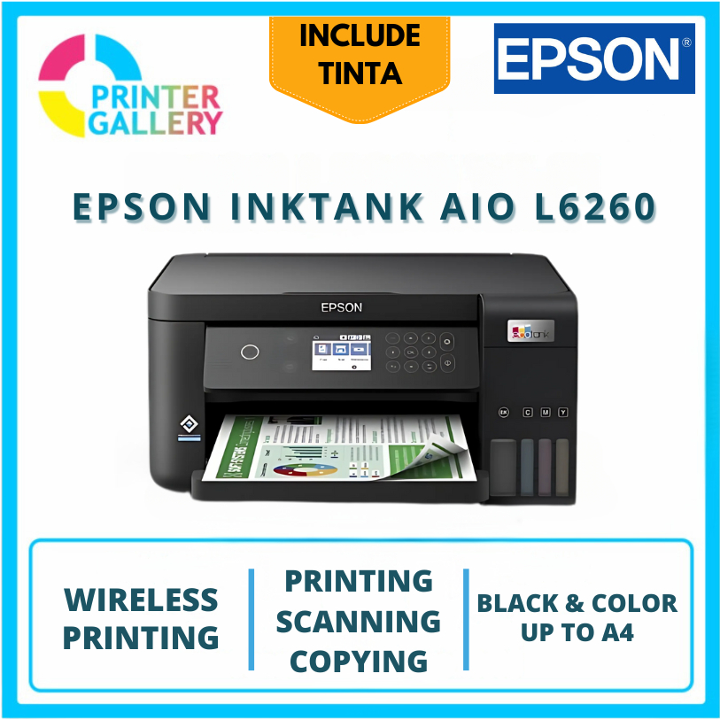 Jual [FREE TINTA] PRINTER EPSON L6260 Multifungsi Ecotank WiFi Duplex ...