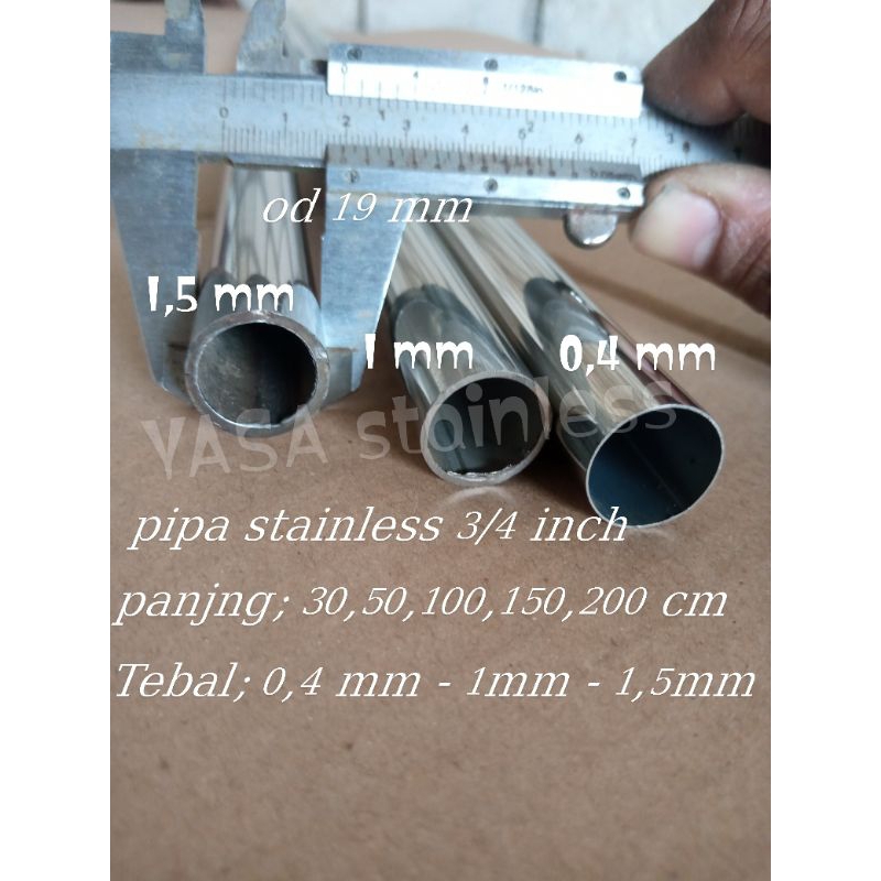 Jual pipa 3/4 inch stainless steel tebal 0,4 - 1 - 1,5 mm | Shopee ...