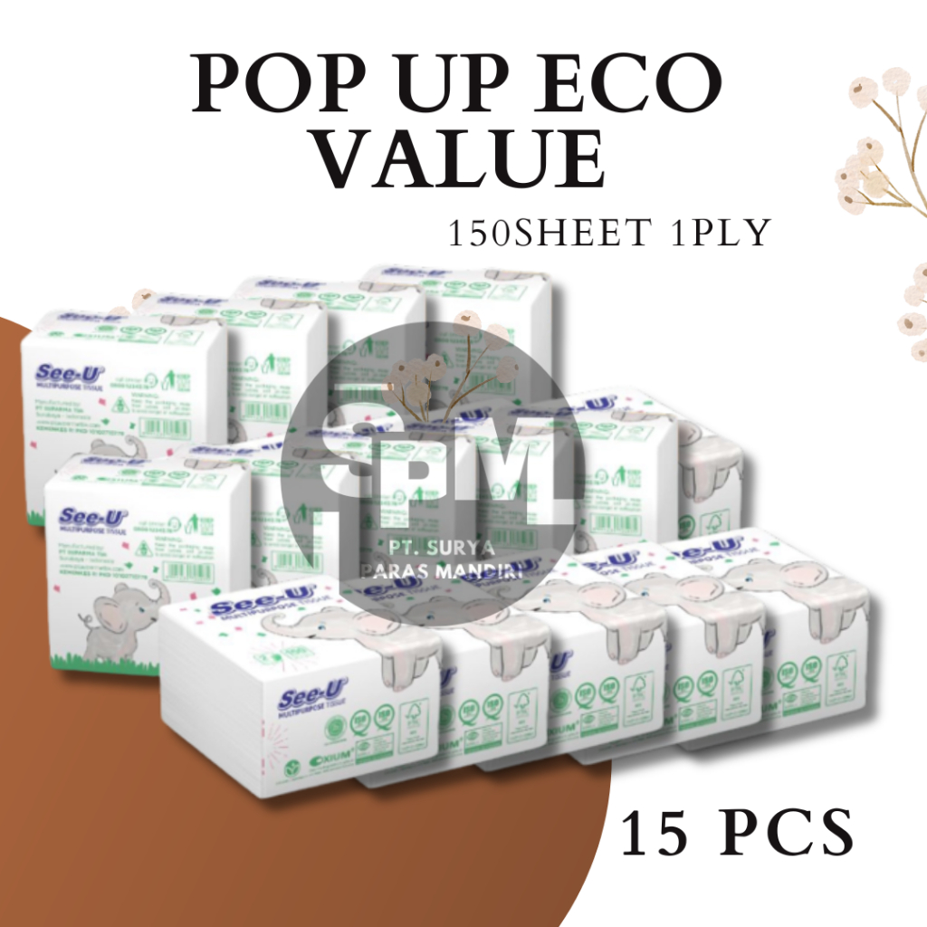 Jual Tissue Pop Up See U 15pcs 150 lembar tisue meja tisue makan ...