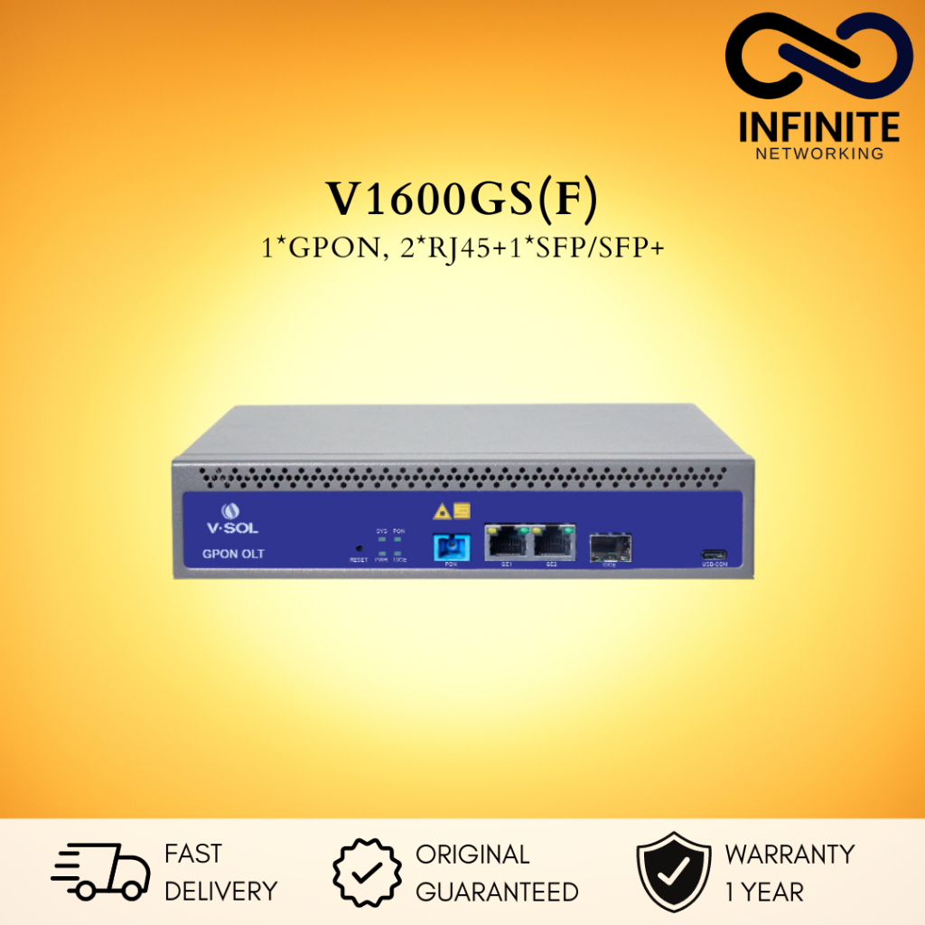 Jual V-SOL V1600GS-F WITH FAN L3 1 Port GPON OLT VSOL 128 USER AC+DC ...